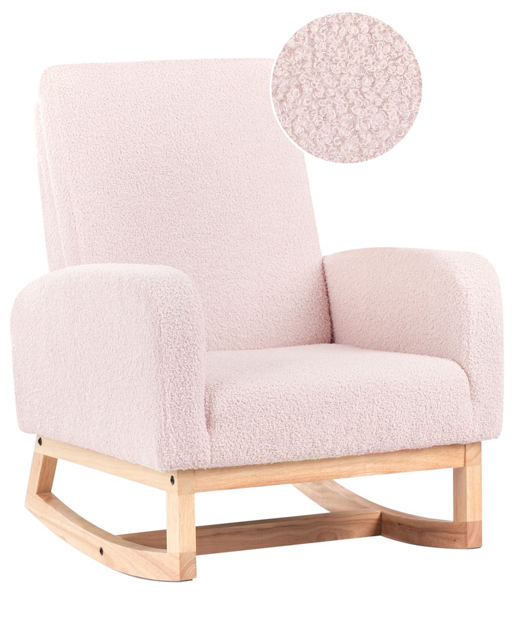 Schommelstoel ANASET Bouclé Zandbeige | Beliani.nl