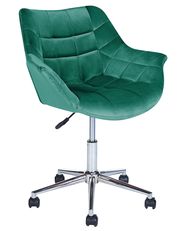 Desk Chair Swivel LABELLE Velvet Emerald Green | Beliani.co.uk