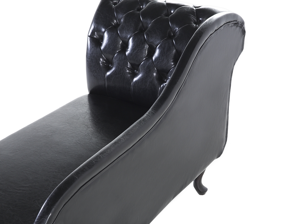 Left Hand Chaise Lounge Faux Leather Black NIMES Beliani
