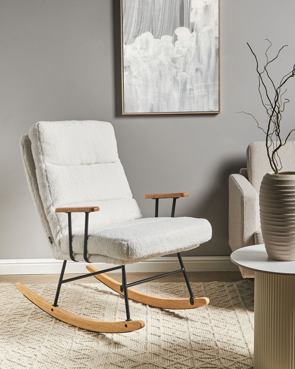 Keinutuoli OULU buklee Valkoinen | Beliani.fi