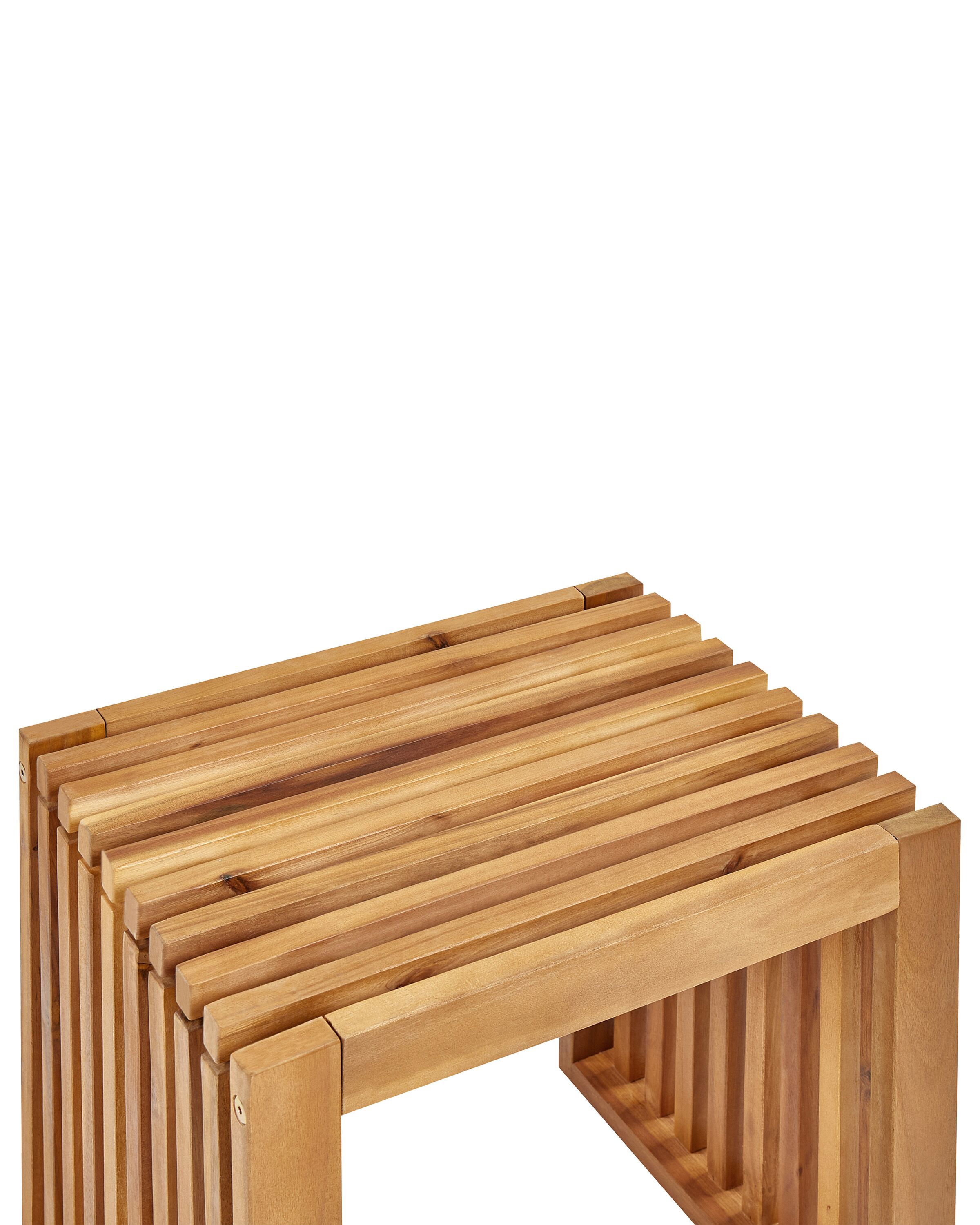 Set of 2 Acacia Wood Garden Stools Light BELLANO | Beliani.co.uk