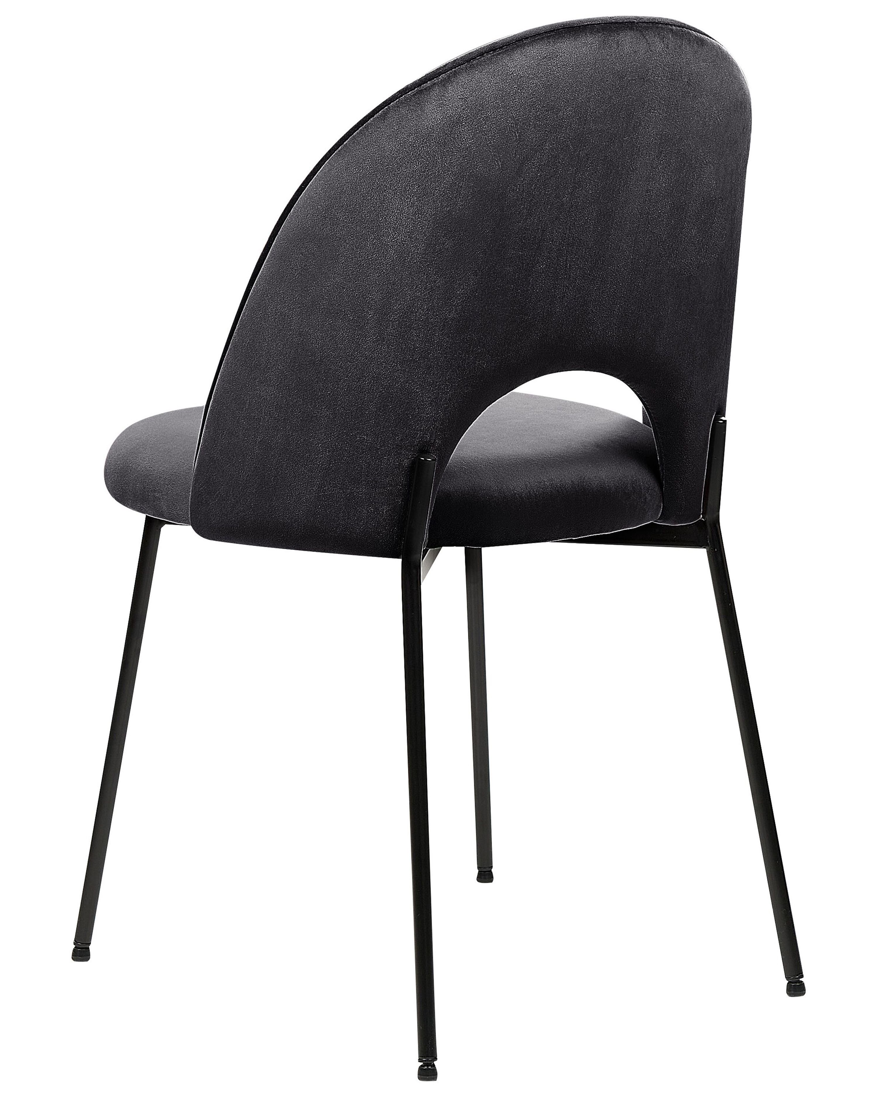 Set of 2 Velvet Dining Chairs Black COVELO | Beliani.co.uk