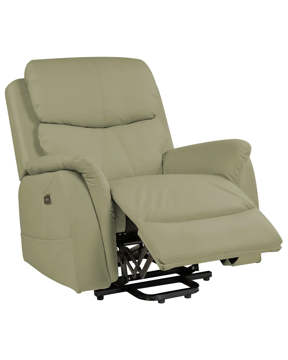 Electric Recliner Chair GLORIE with Massage Fabric Green | Beliani.co.uk