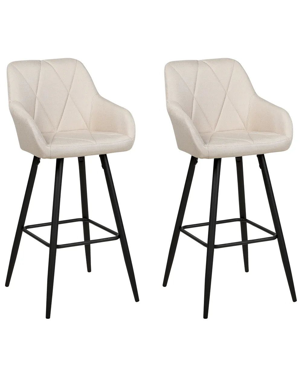 Set of 2 Bar Chairs DARIEN Light Beige | Beliani.co.uk