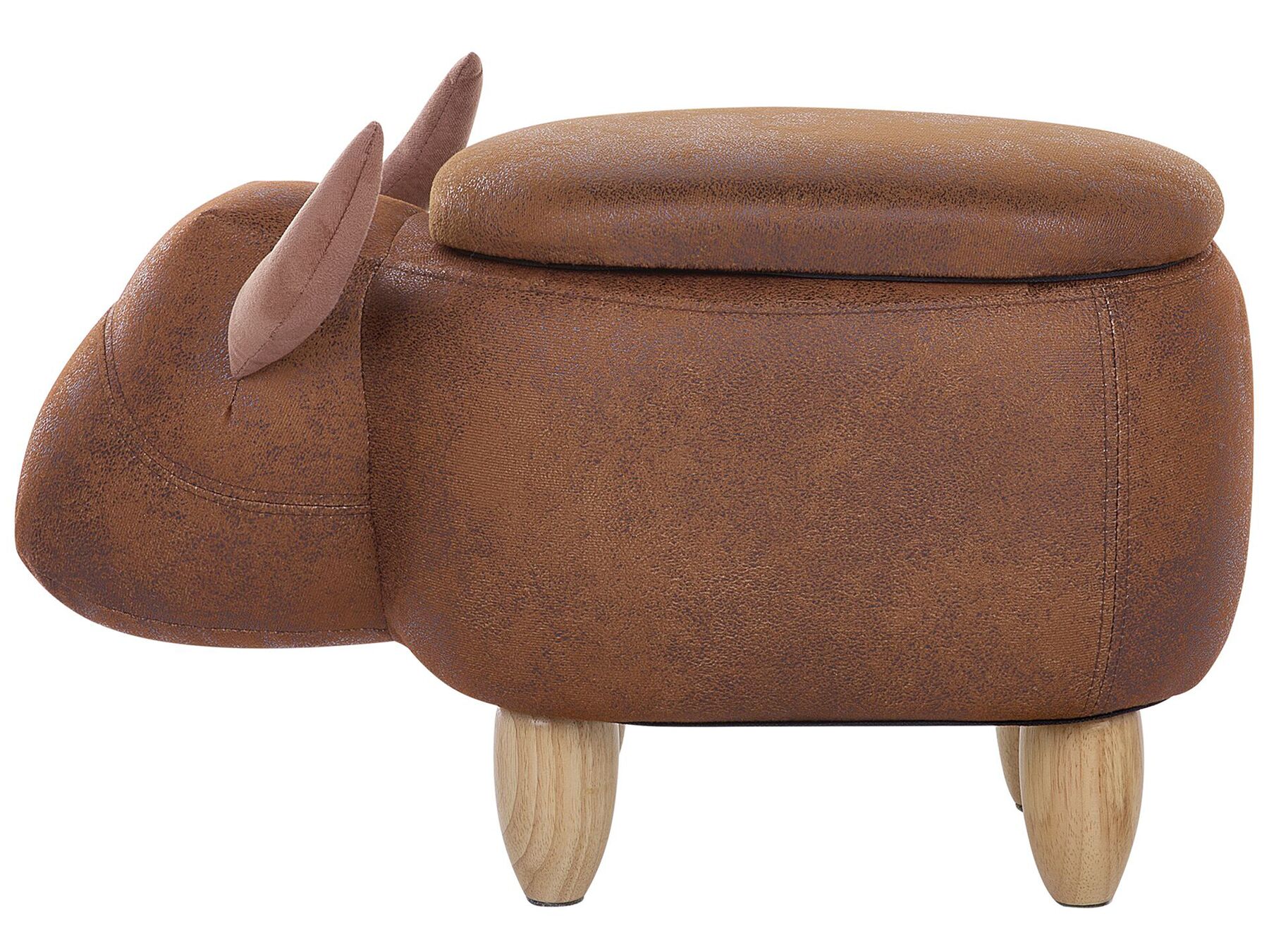 Faux Leather Storage Animal Stool Brown COW | Beliani.nl