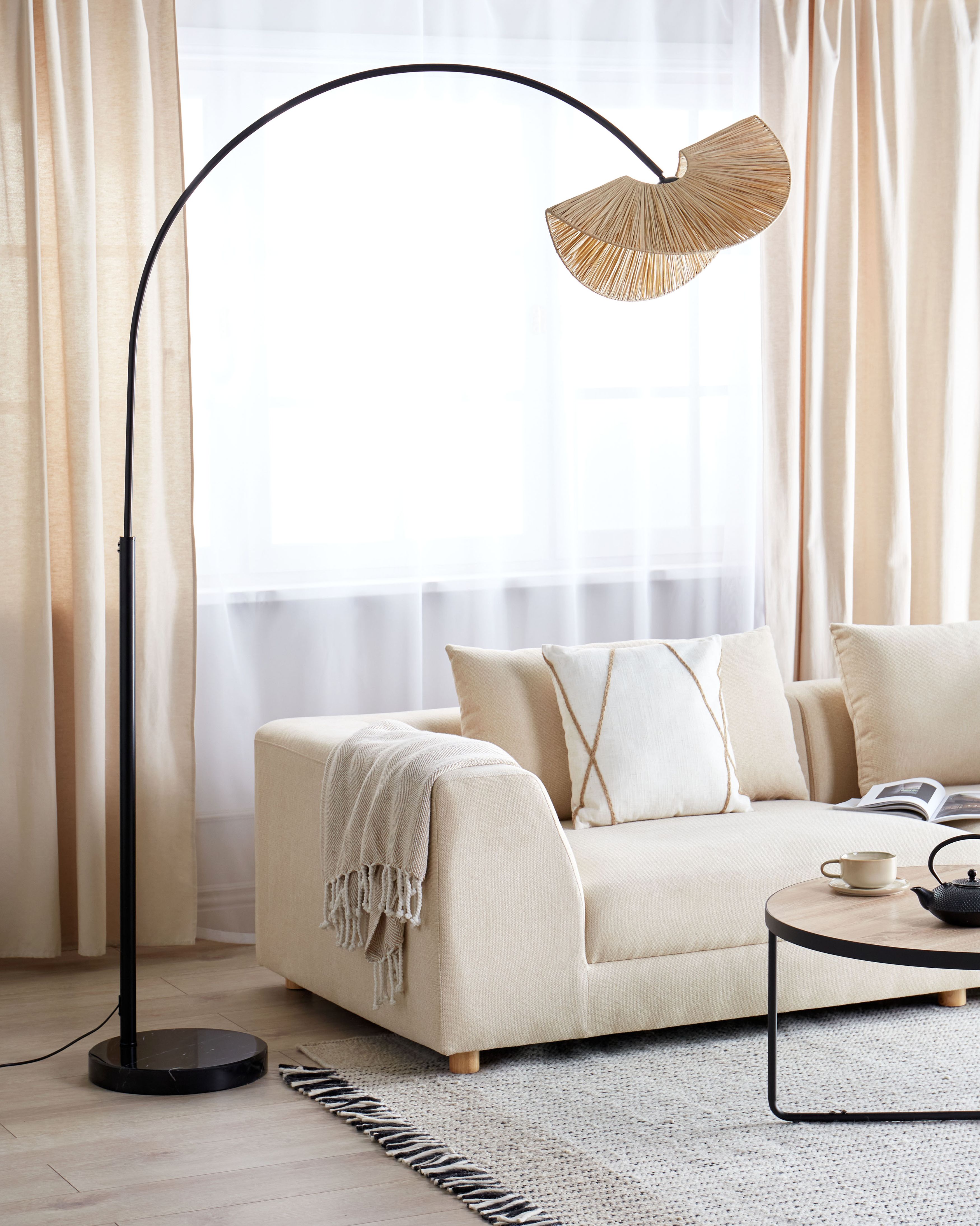 Sofa LERMON Fabric Beige 3 Seater | Beliani.co.uk