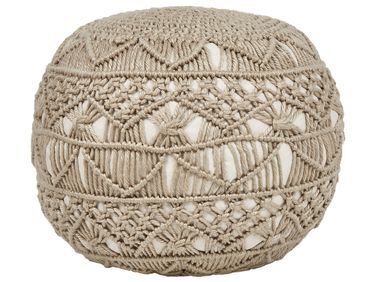 Pouffe AADHI Synthetic Material Beige | Beliani.es