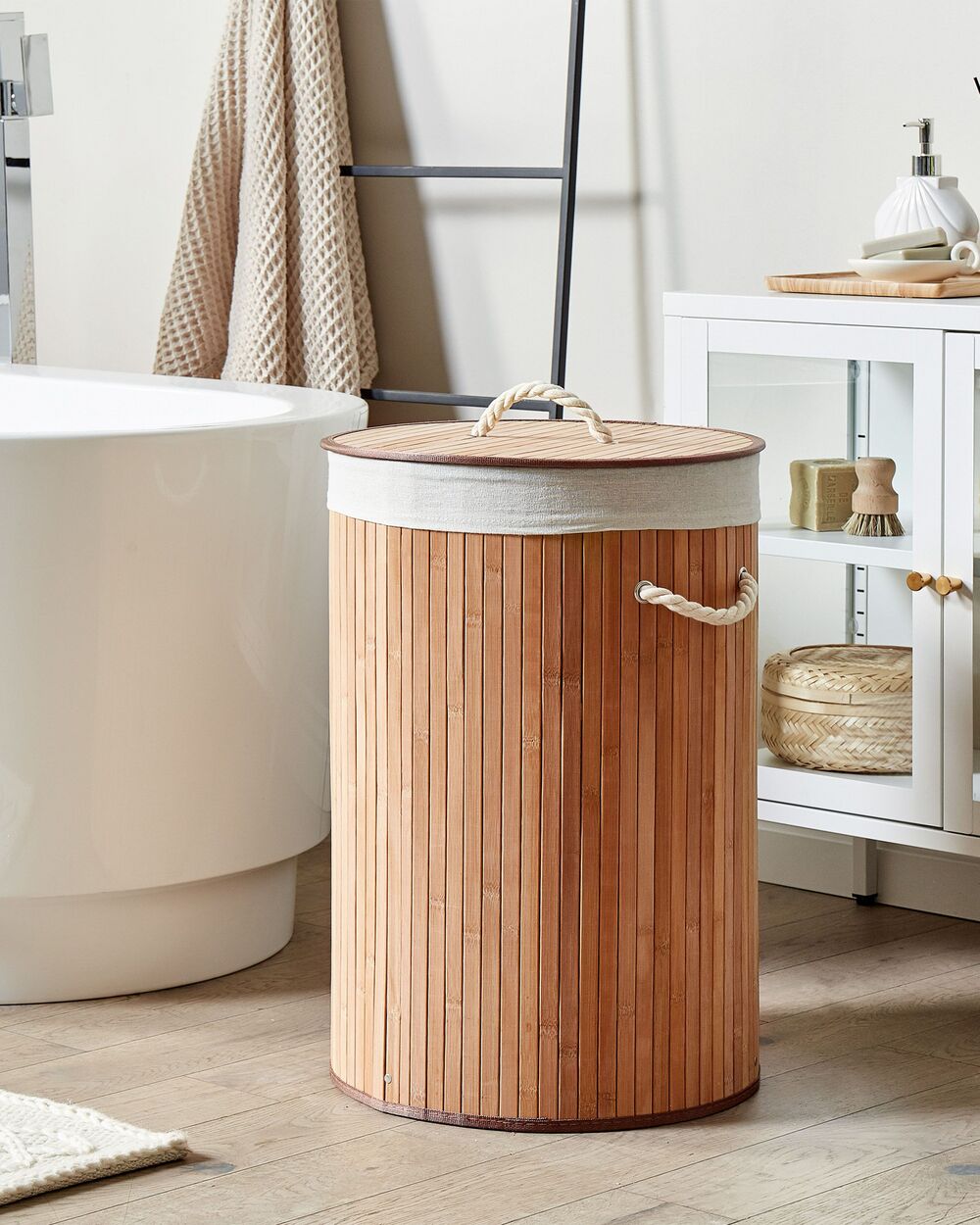 LED-baderomsspeil FIXIN 80 cm 80 cm Med innebygd Bluetooth-høyttaler ...