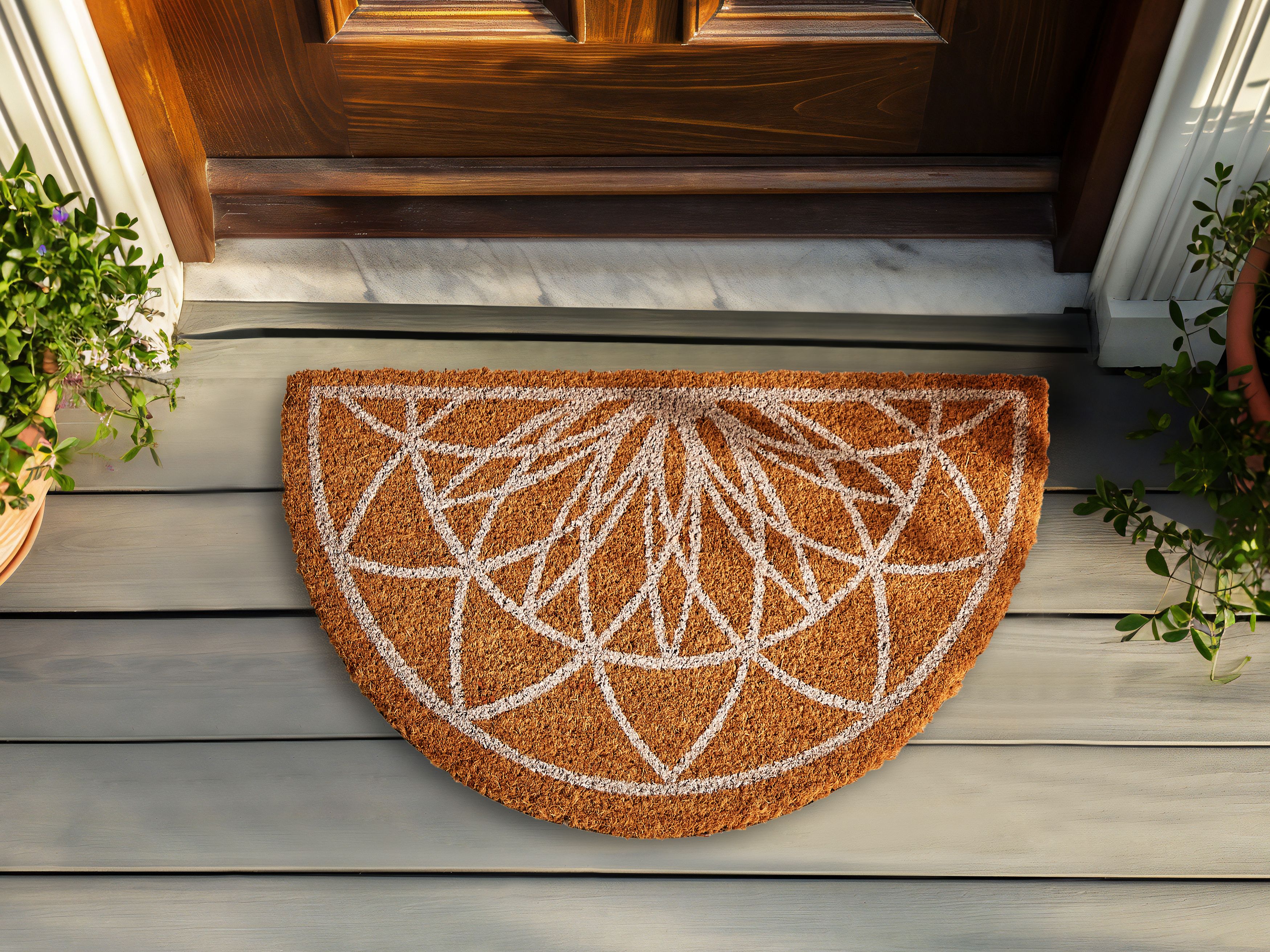 Doormat KINABALU 40 x 60 cm Natural Coir | Beliani.co.uk