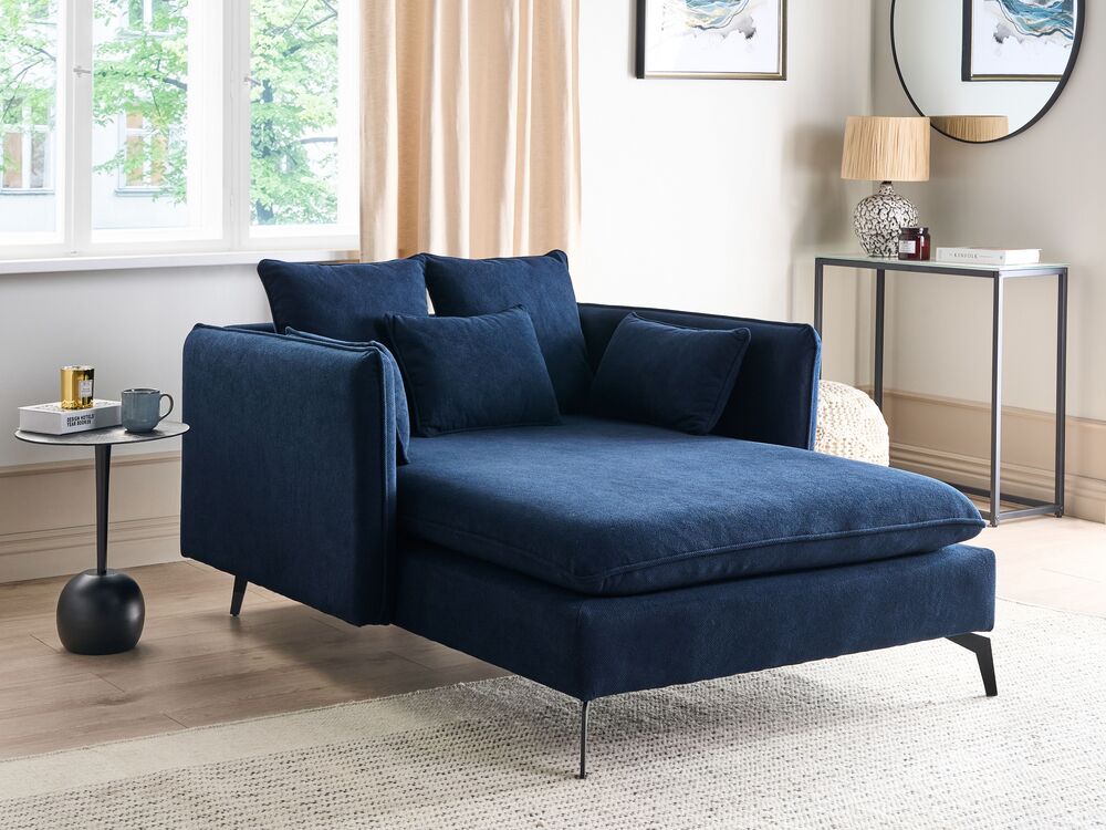 Right Hand Chaise Lounge MERI Velvet Dark Grey with Storage | Beliani.co.uk