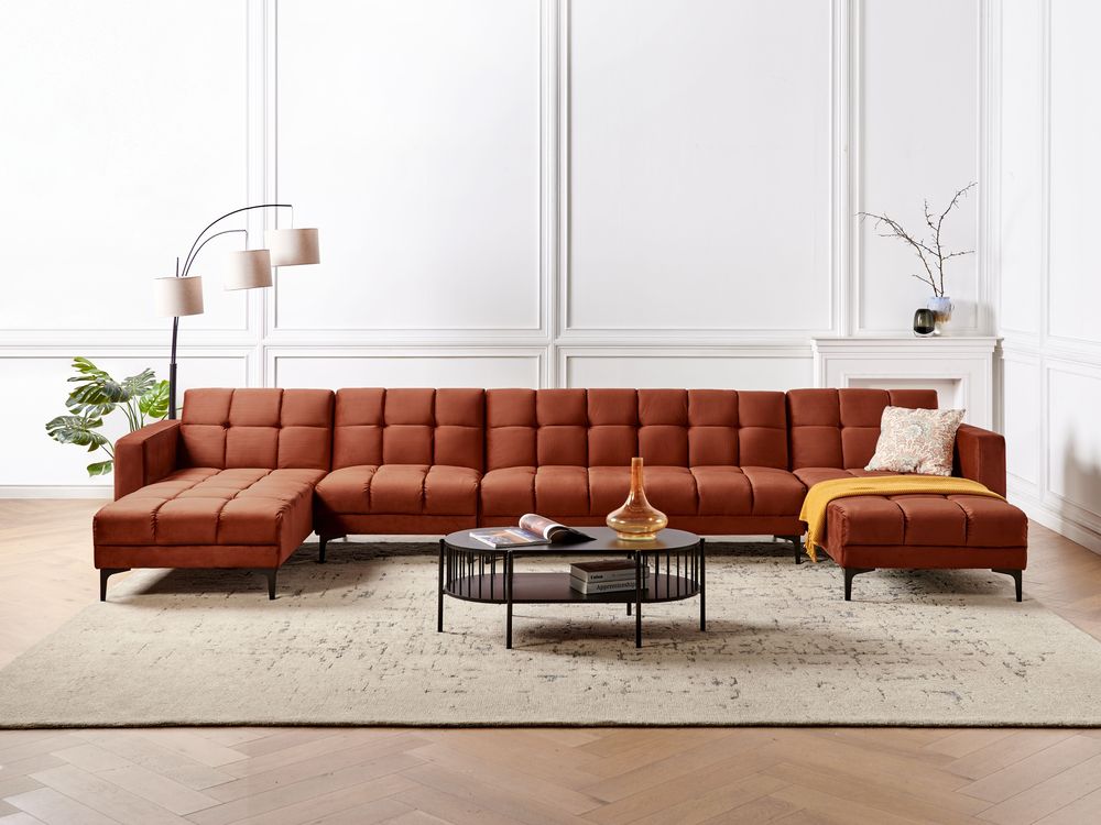 Corner Sofa 3 Seater ALTAN Fabric Green Left Hand | Beliani.co.uk