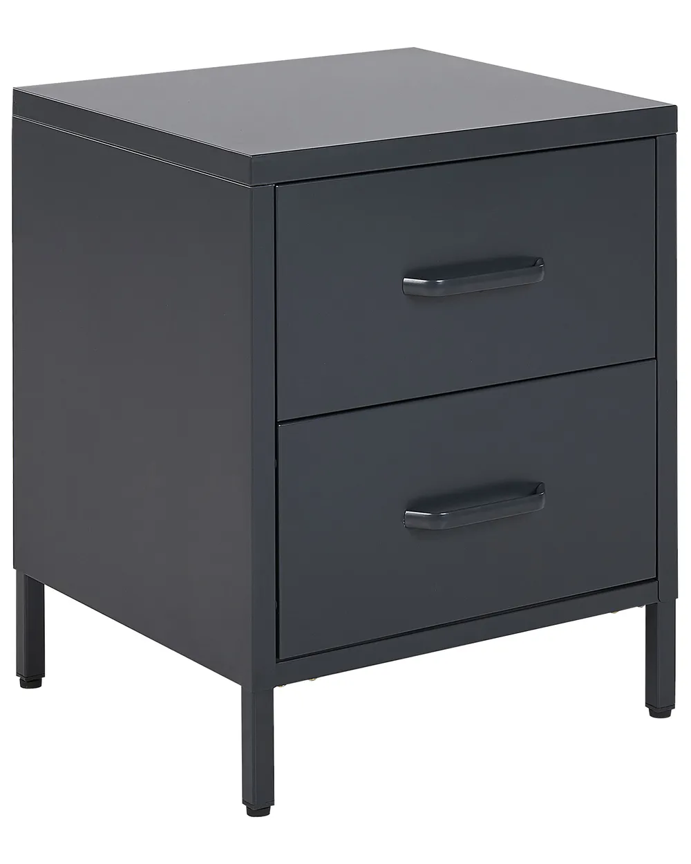 2 Drawer Bedside Table MALAVI Metal Graphite Grey | Beliani.co.uk