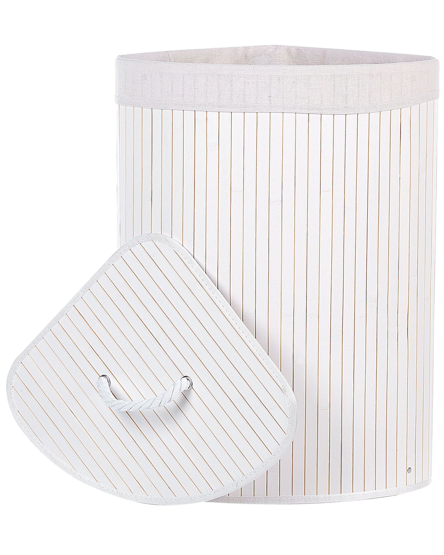 Wasmand bamboe wit 60 cm MATARA | Beliani.nl