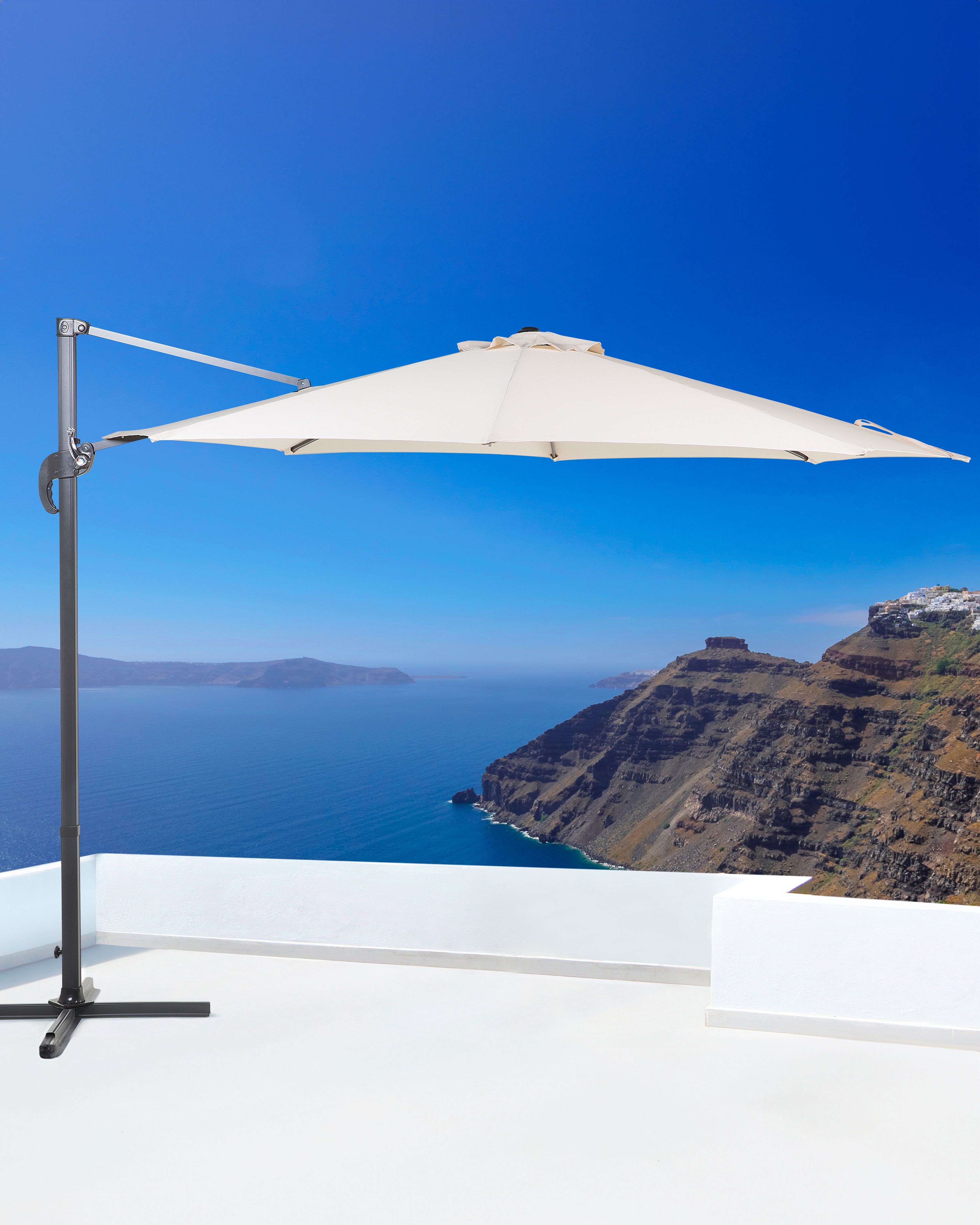 Cantilever Garden Parasol ⌀ 3 m Light Beige SAVONA | Beliani.co.uk