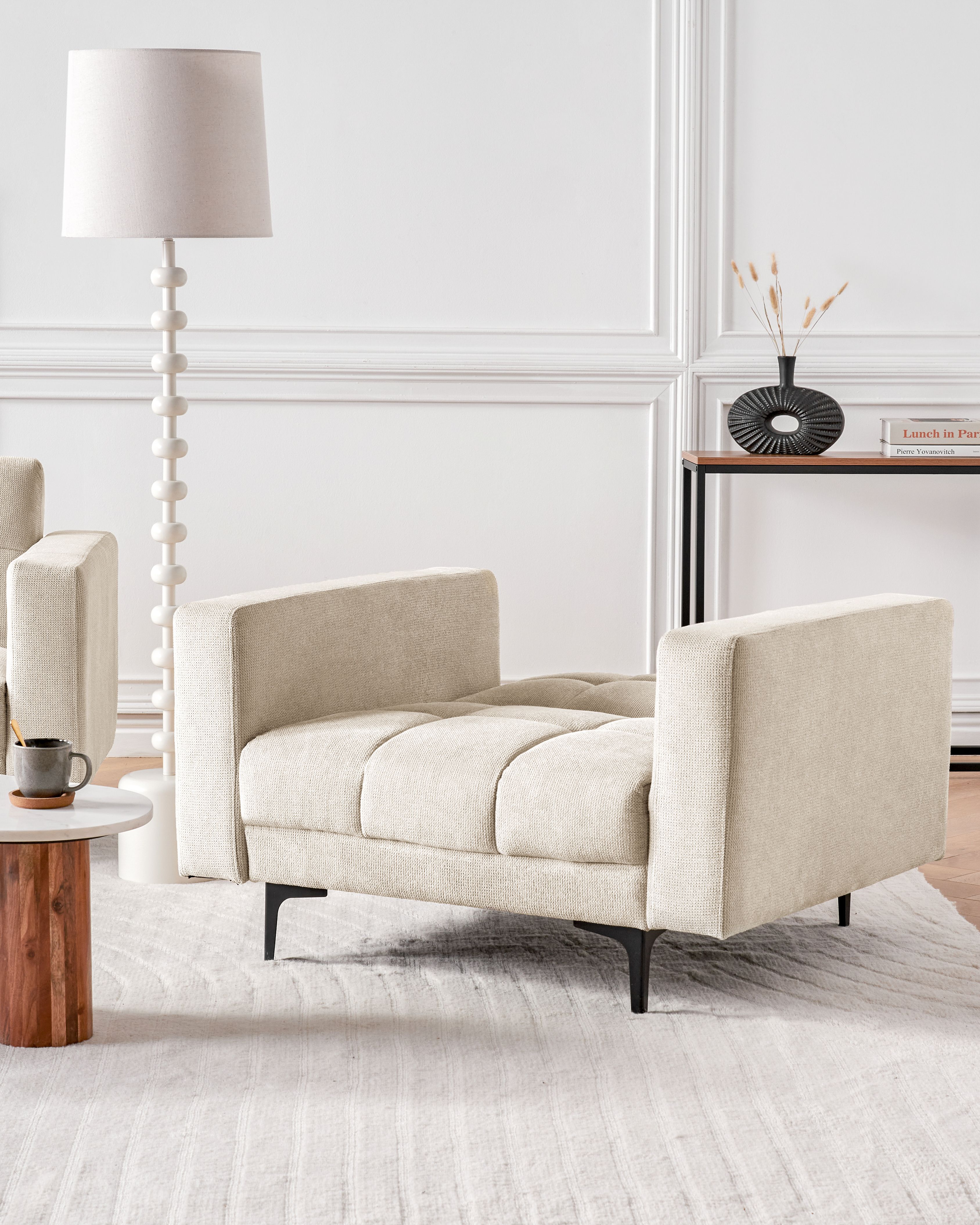 Armchair ALNES Fabric Beige | Beliani.co.uk