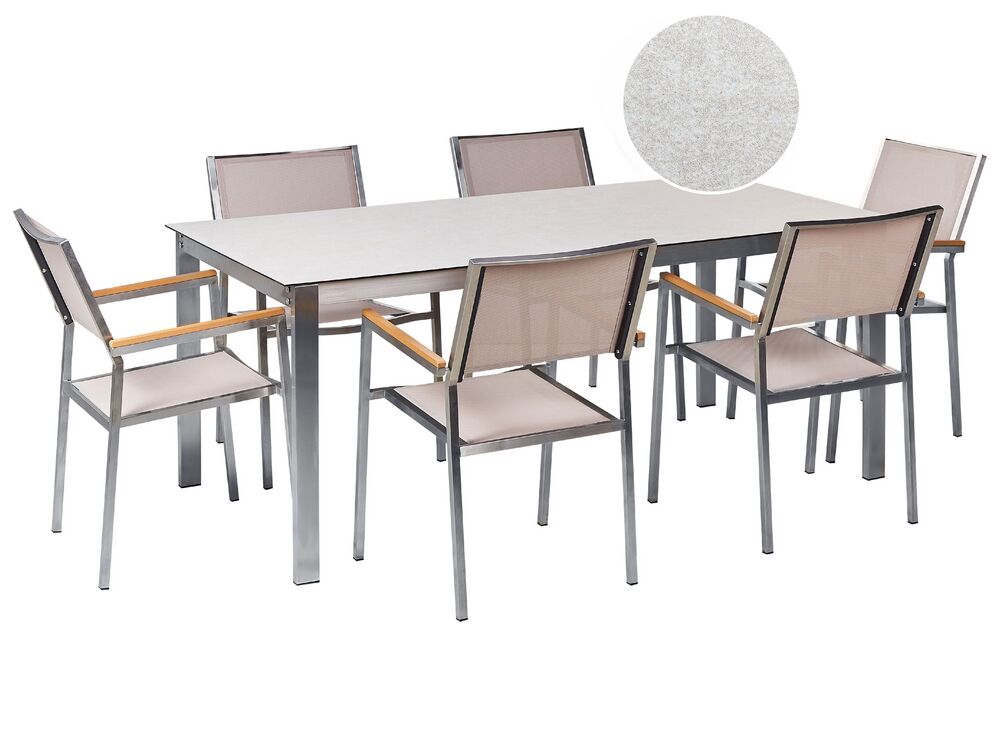 Garden Dining Table VALLESE 180 cm 90 cm Acacia Wood Brown | Beliani.co.uk