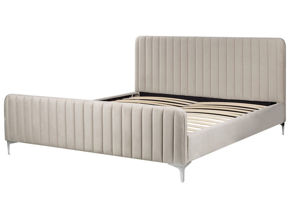 Cream velvet king bed store