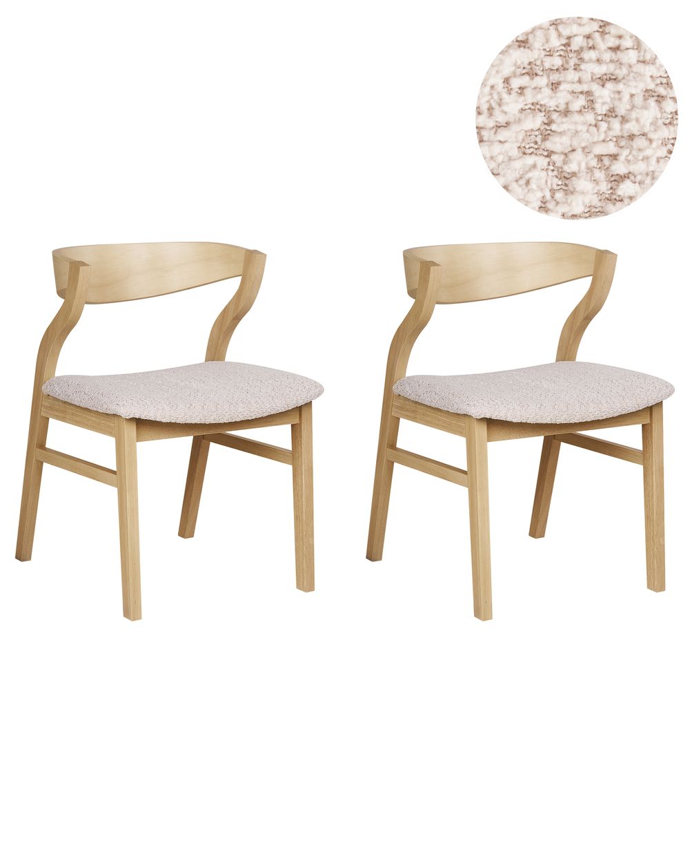 Set of 2 Dining Chairs BLANE Wood Beige | Beliani.co.uk