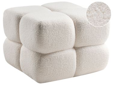 Pouffe CALIENTE Boucle Off-White | Beliani.co.uk
