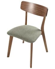 Set of 2 Dining Chairs HOLLY Wood Dark Brown/ Green | Beliani.es