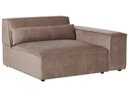 Modulsofa 3-Sitzer HELLNAR Stoff Hellbraun mit Ottomane | Beliani.ch