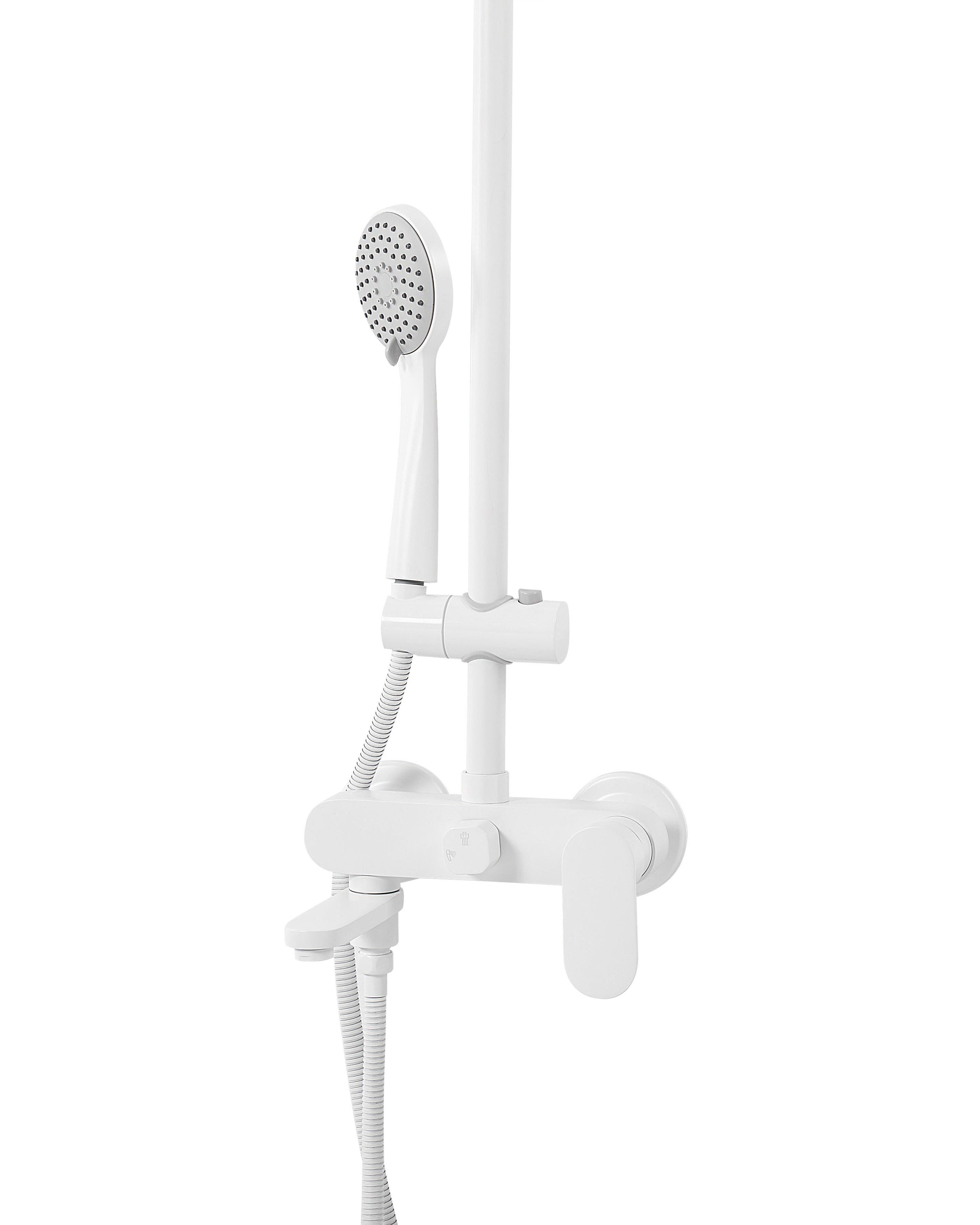Duschset mit Mischbatterie und Regenbrause GURARA Weiß | Beliani.at