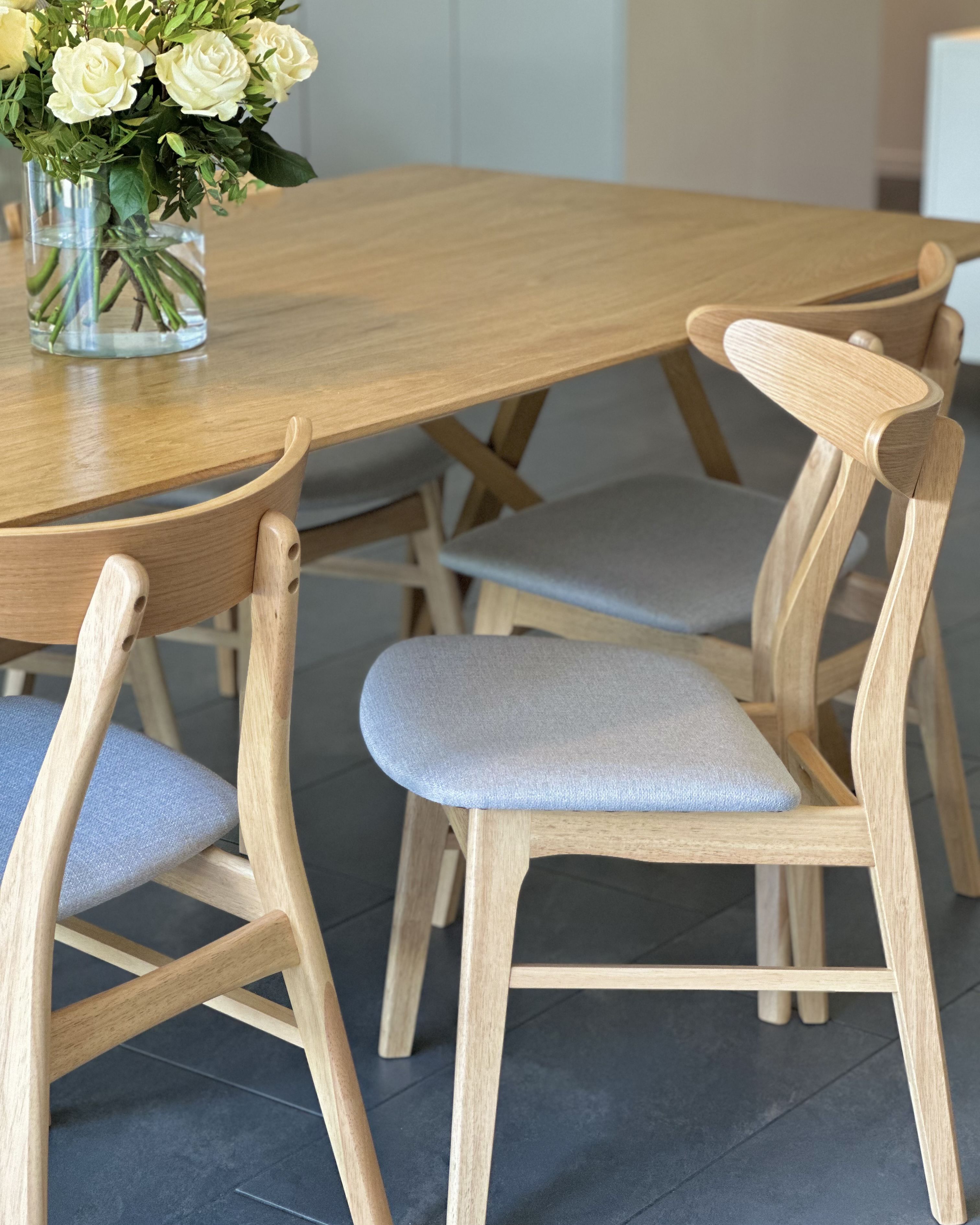 Set of 2 Dining Chairs LYNN Wood Light Grey | Beliani.co.uk