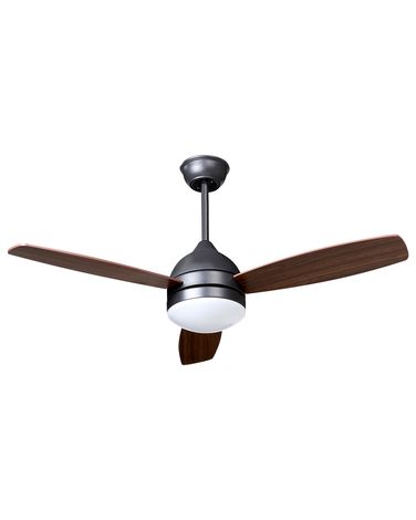 Deckenventilator mit Licht MANSALA mit Fernbedienung LED Dunkelbraun ...