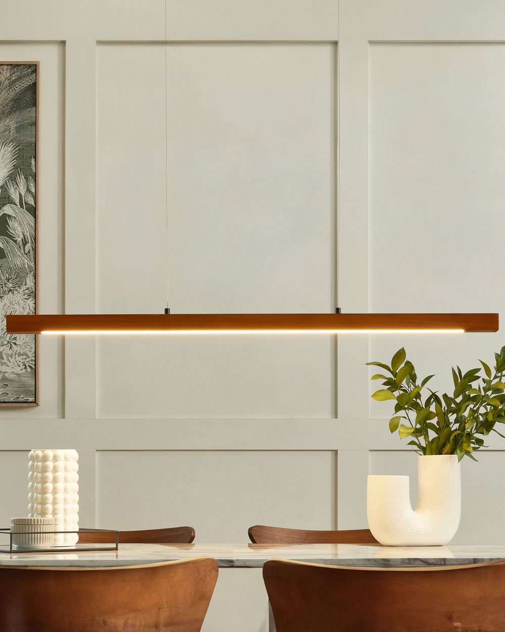 LED-pendel lampe STEWARTS Egetræ Mørkebrun | Beliani.dk