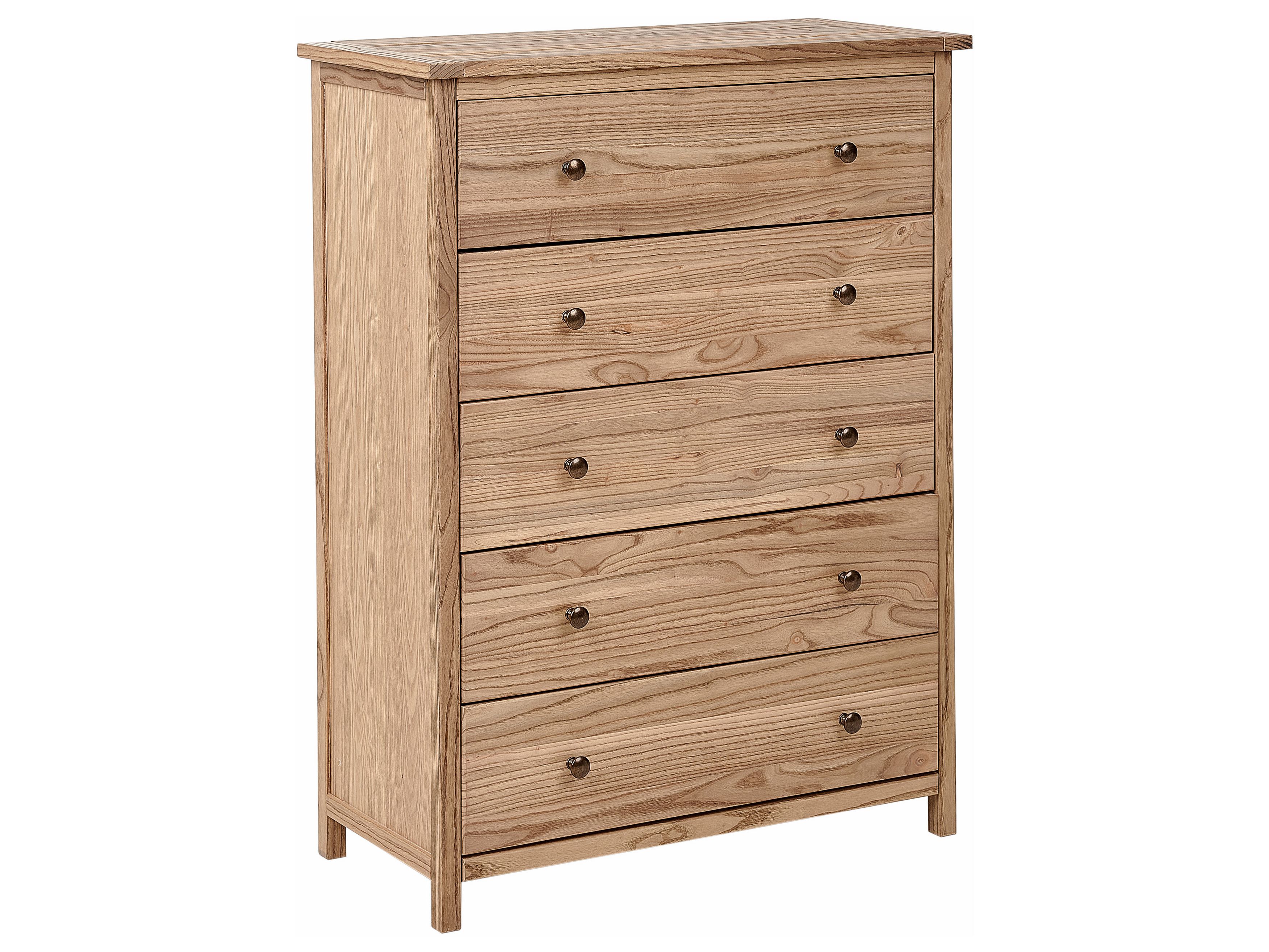 5 Drawer Chest SALTON Sassafras Wood Brown | Beliani.co.uk