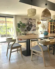 Set of 2 Dining Chairs MAROA Wood Black/ White | Beliani.co.uk