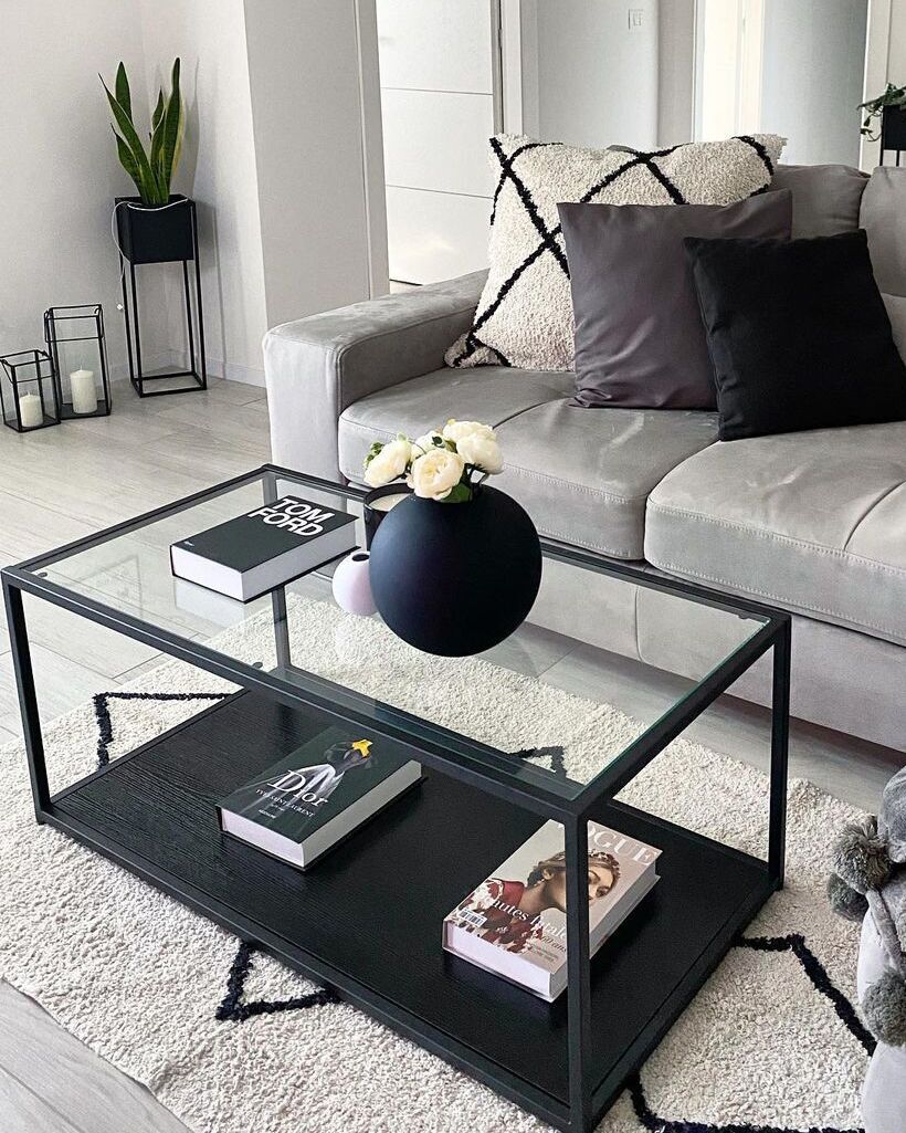 Glass Top Coffee Table Black MEDORA Beliani