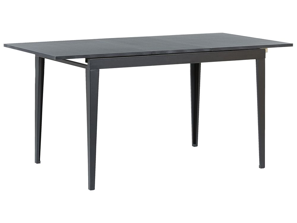 Extending Dining Table 120 160 x 80 cm Black NORLEY Beliani
