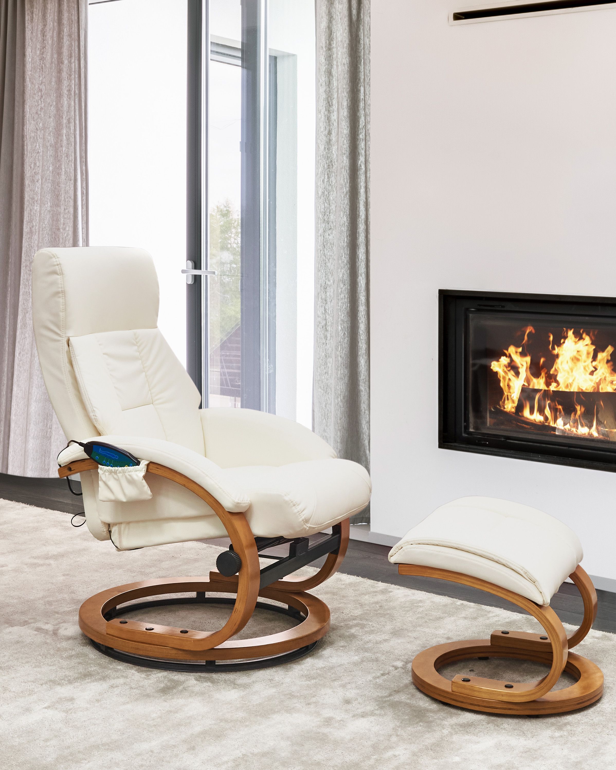 Fauteuil massant FORCE Cuir PU Blanc | Beliani.fr