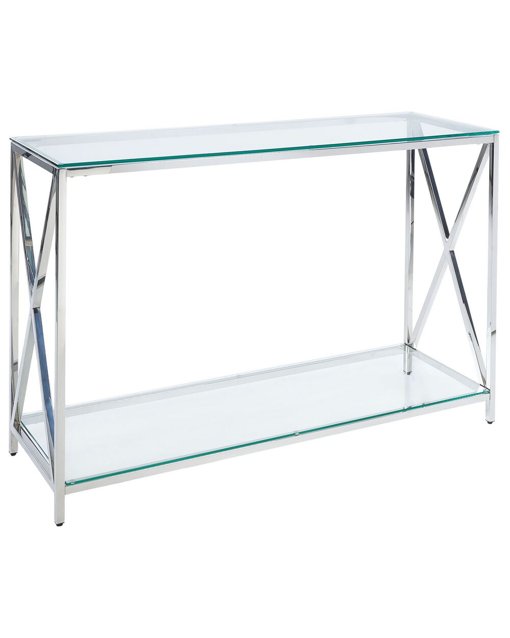 Console Table TILON Tempered Glass Silver | Beliani.co.uk