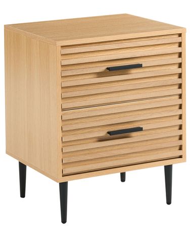Comodino 2 cassetti KEITH Marrone chiaro | Beliani.it