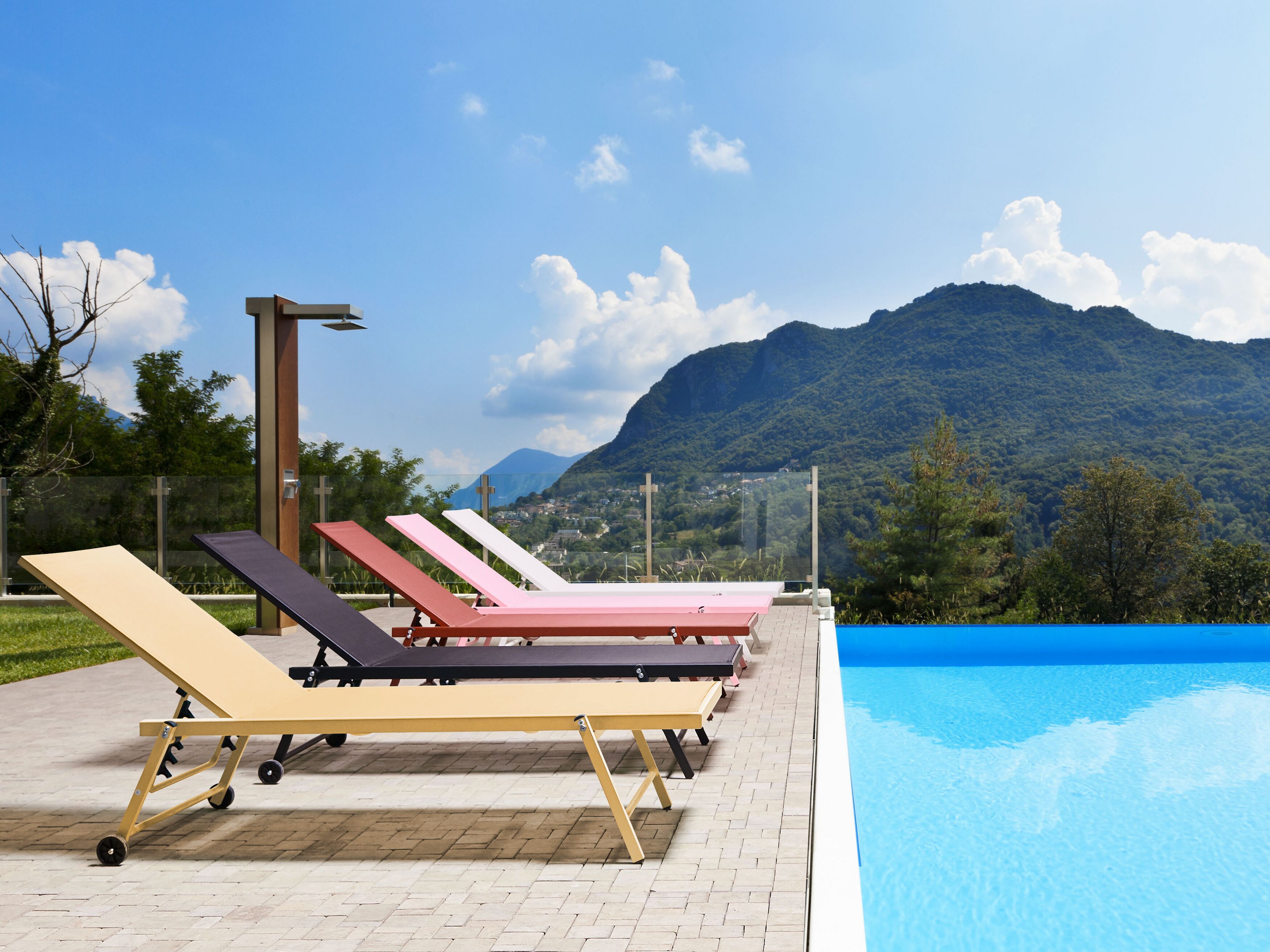 Sun Lounger PORTOFINO Reclining Metal Yellow | Beliani.co.uk