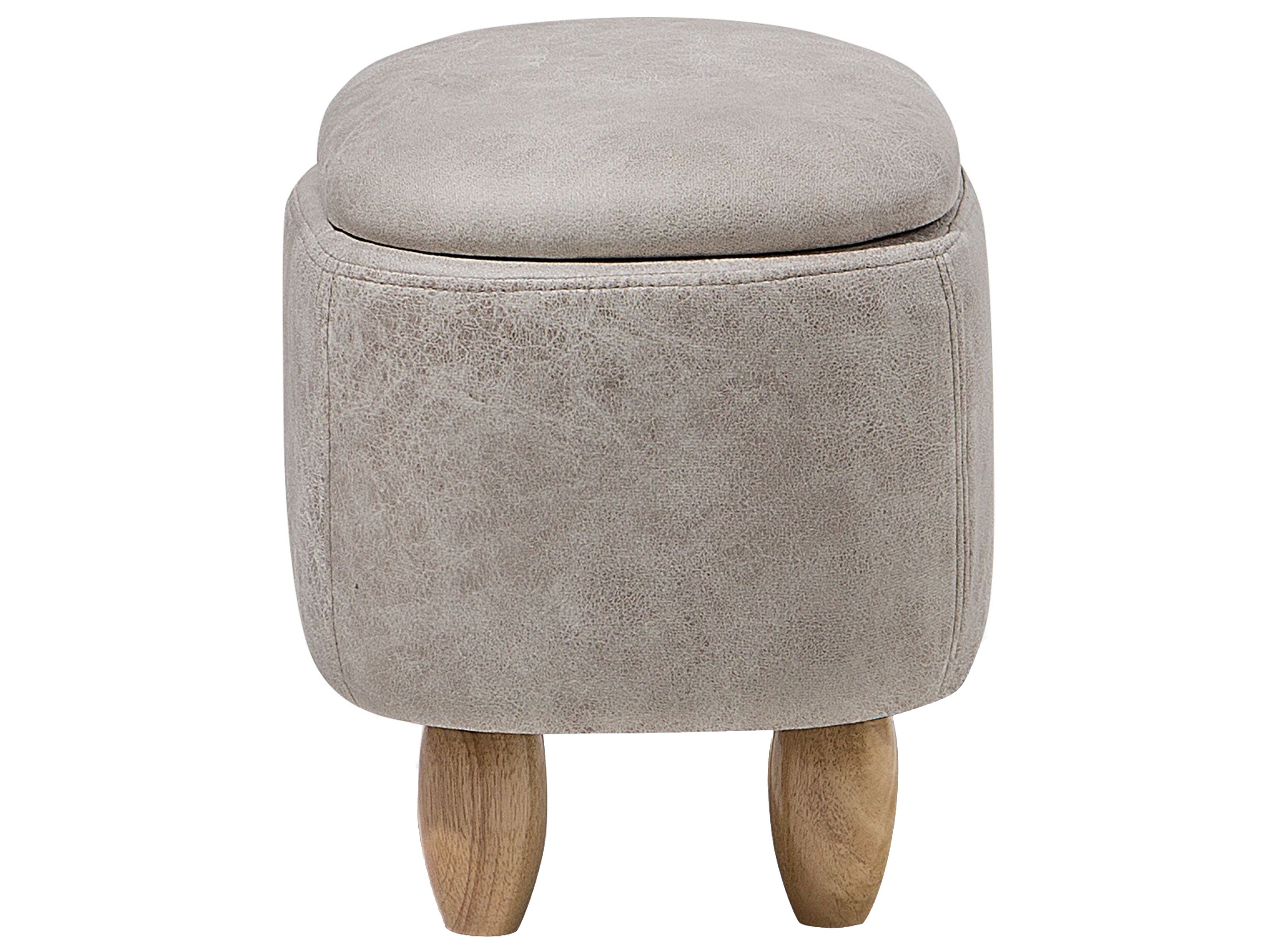 Faux Leather Storage Animal Stool Light Grey RHINO | Beliani.co.uk