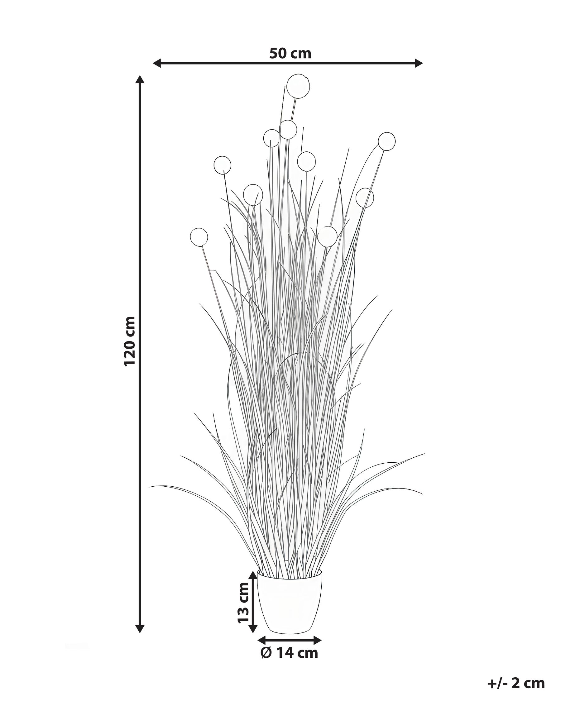 Planta artificial POMPOM GRASS 120 cm Verde | Beliani.pt