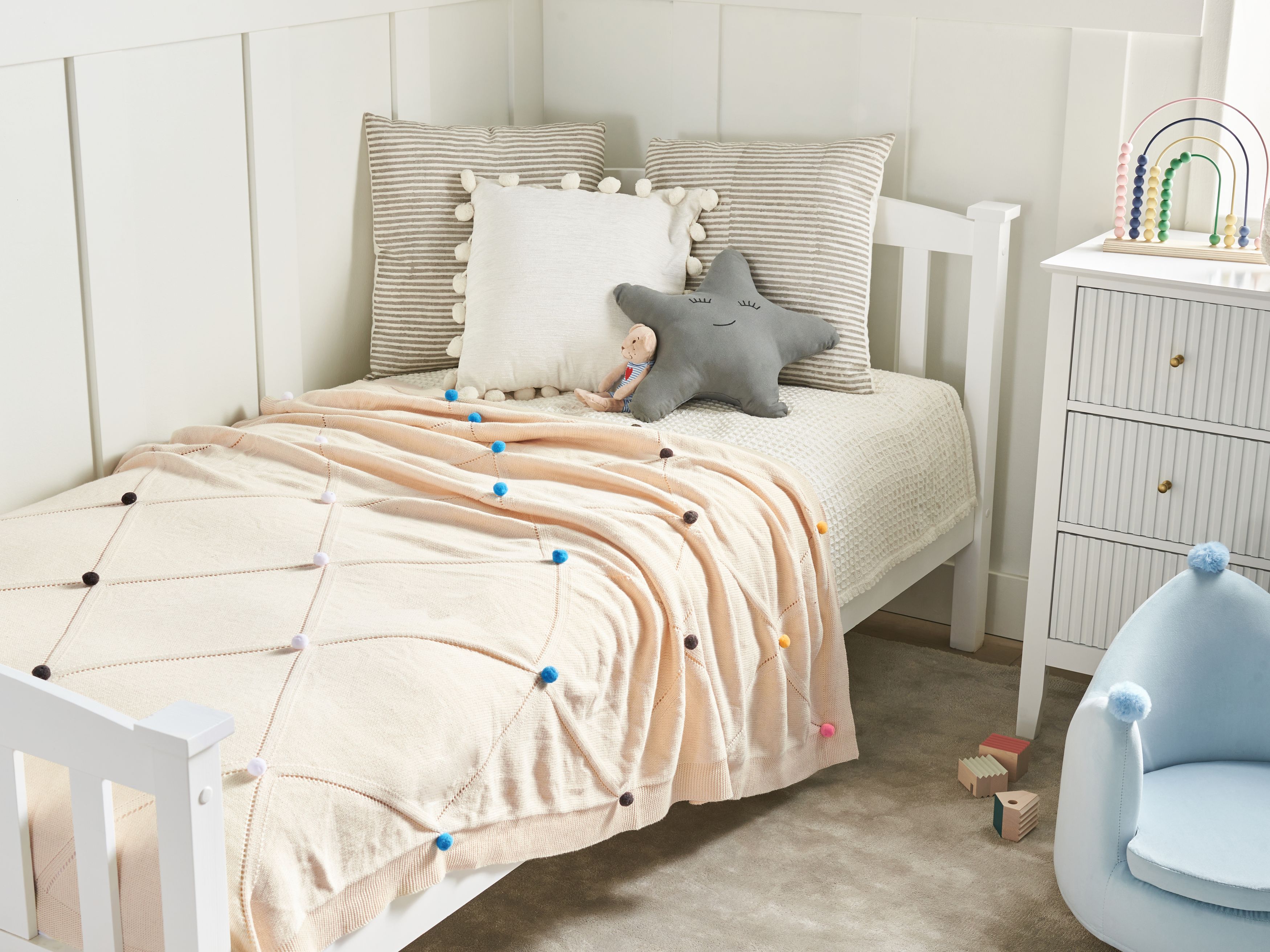 Pläd GAIDAR Bomull 130 x 170 cm Beige | Beliani.se