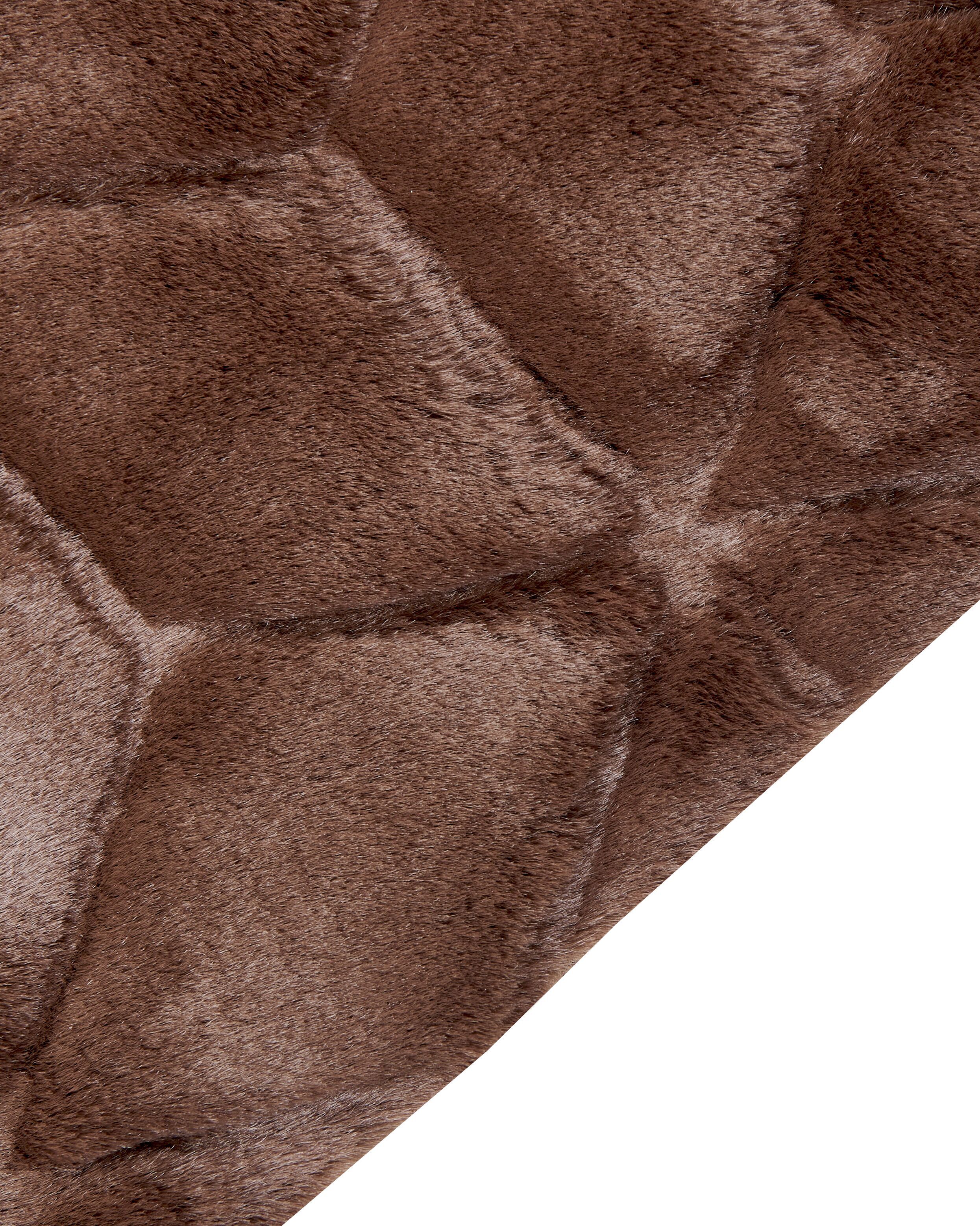 Faux Fur Rug THATTA Brown 80 x 150 cm | Beliani.co.uk