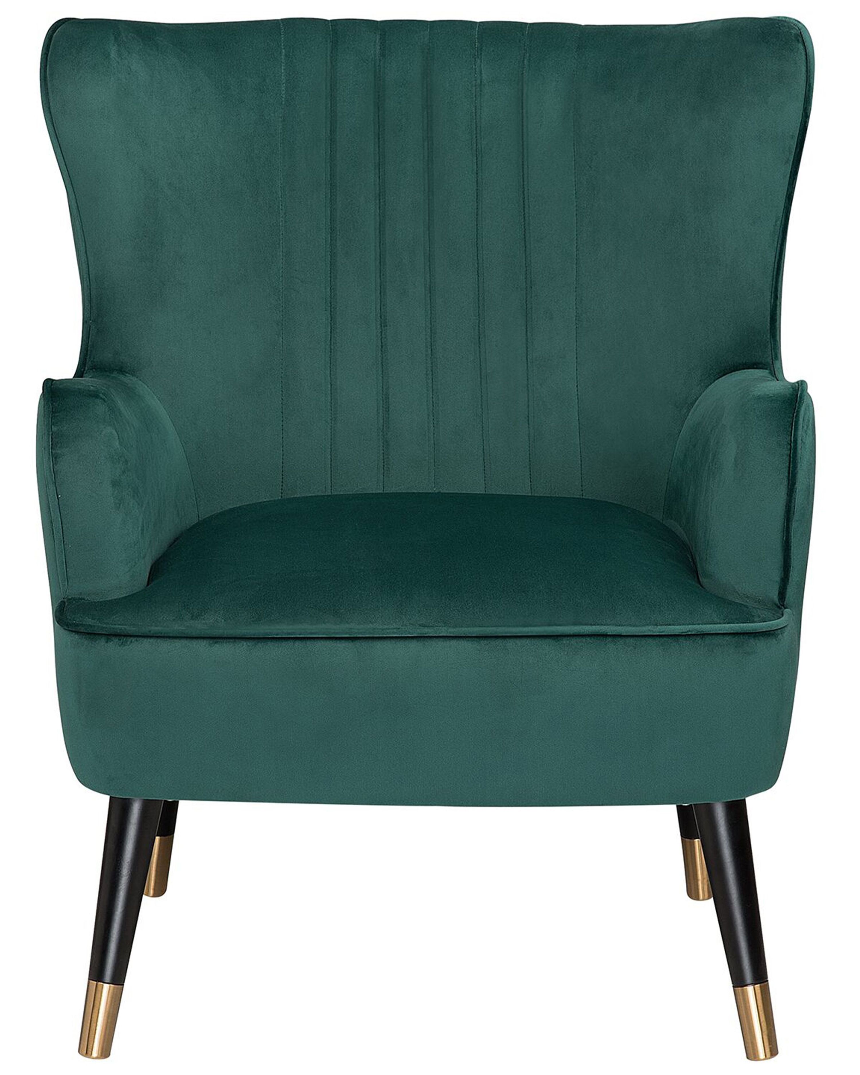 Wingback Chair VARBERG Velvet Emerald Green | Beliani.co.uk