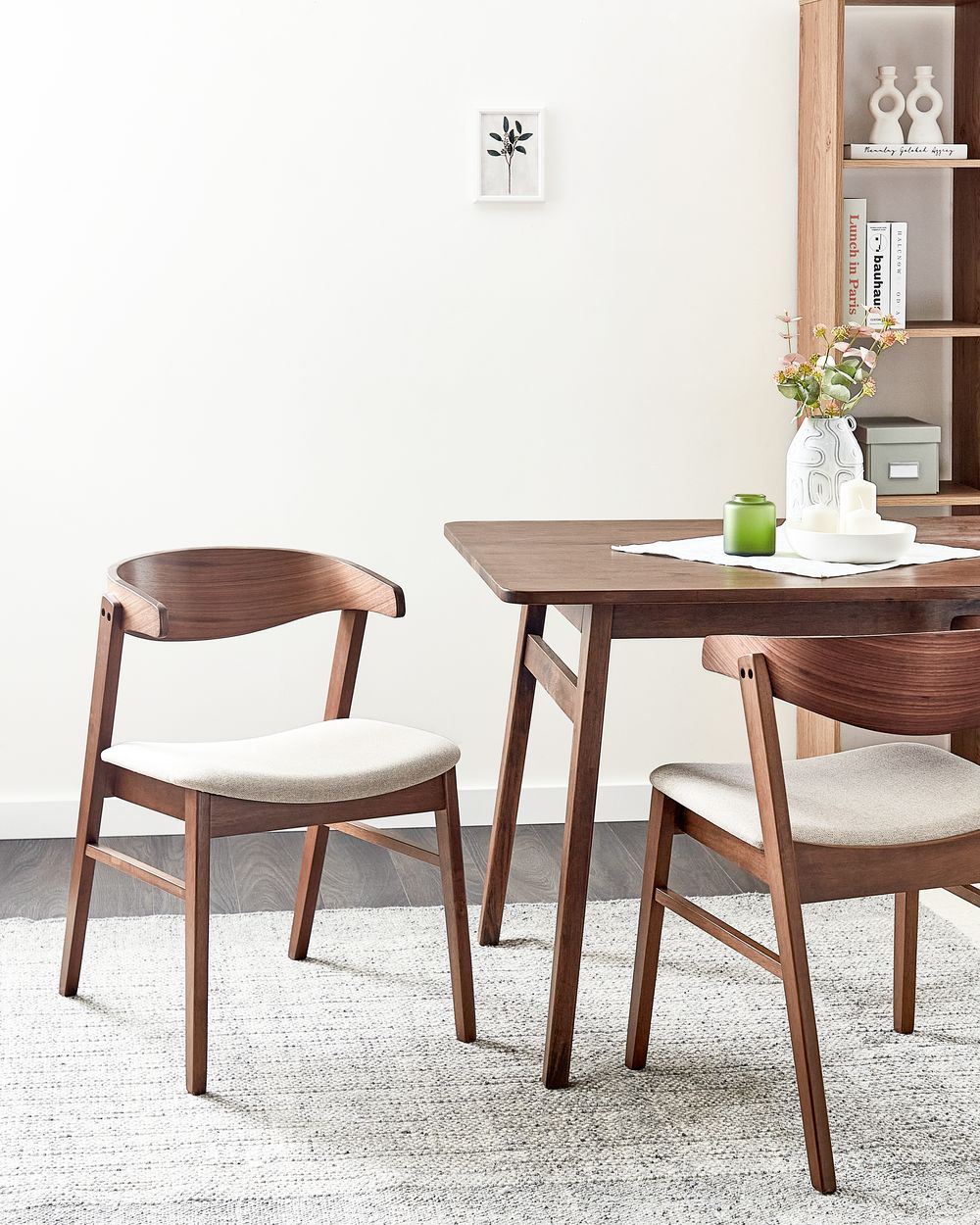 Sett med 2 spisestoler SANILAC Bouclé Beige | Beliani.no