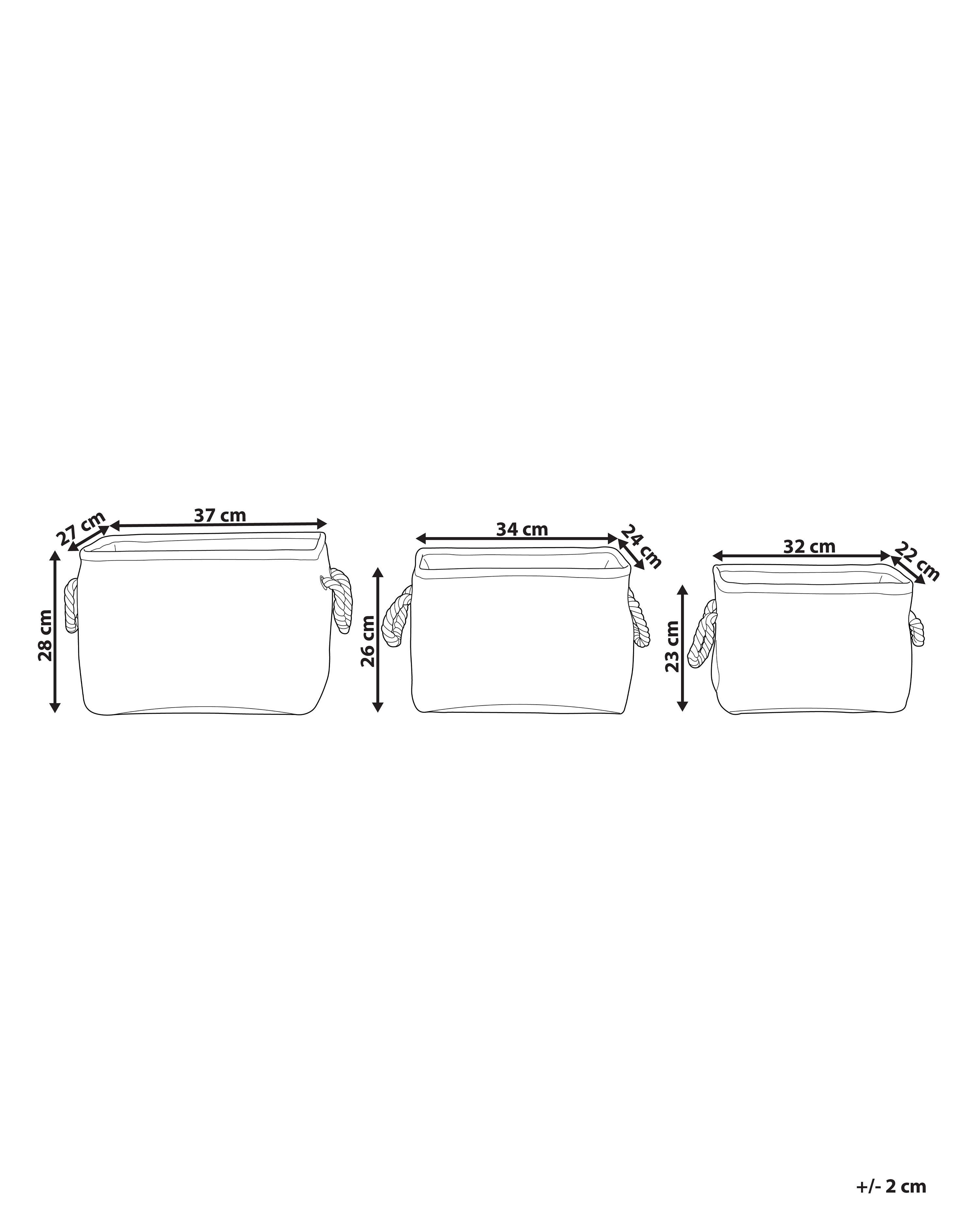 Sæt af 3 kurve DARQAB Bomuld Navy Blå | Beliani.dk