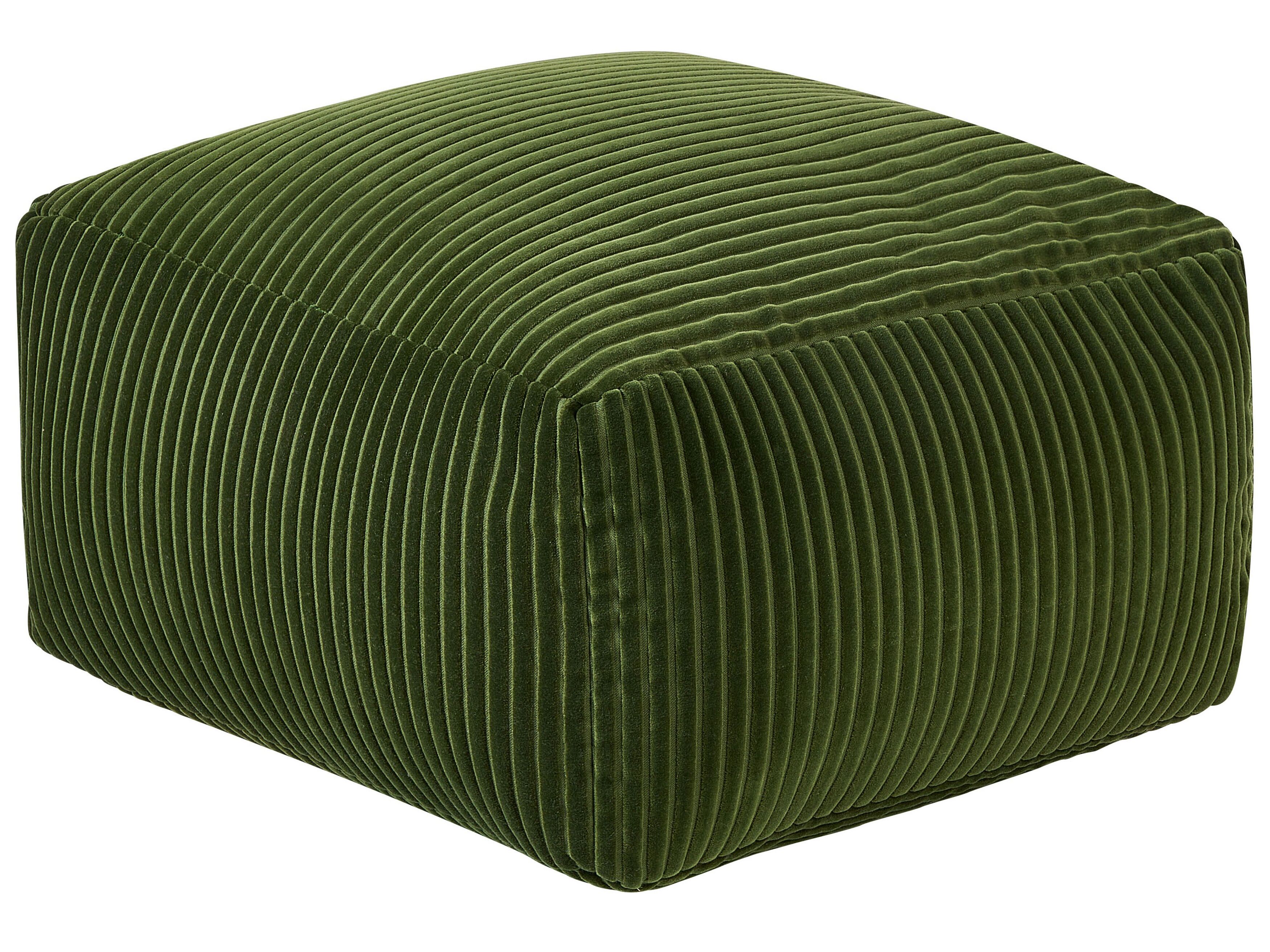 Pouf MUKKI Coton Vert foncé 50 cm 50 cm 30 cm | Beliani.fr