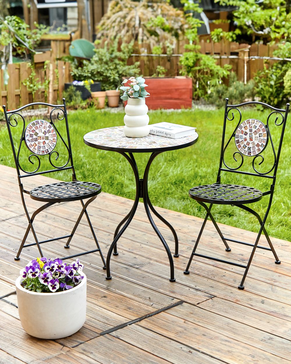 Set of 2 Garden Chairs CASARIO Metal Black Beliani