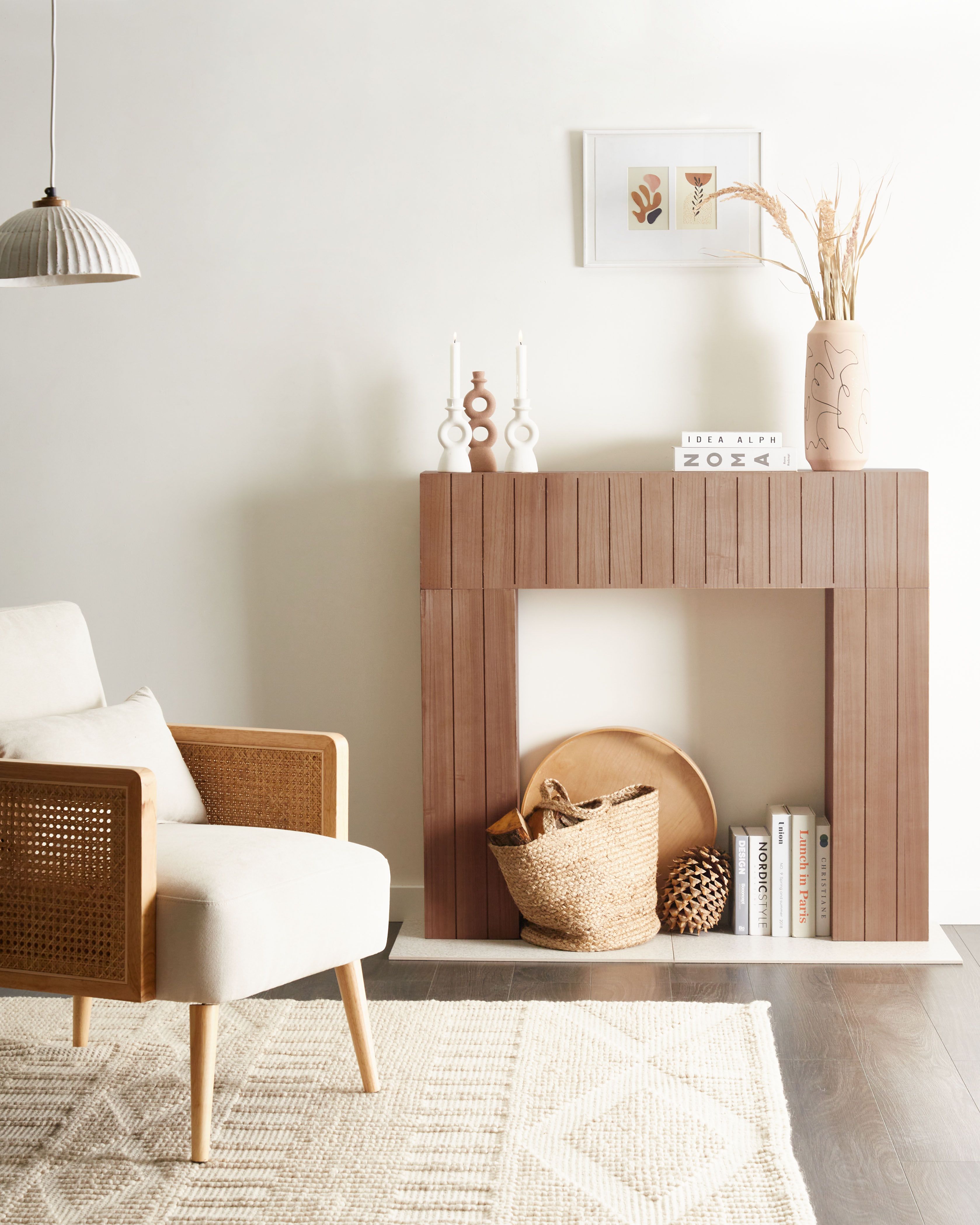Fireplace Mantel BUNBURY Light Brown | Beliani.co.uk