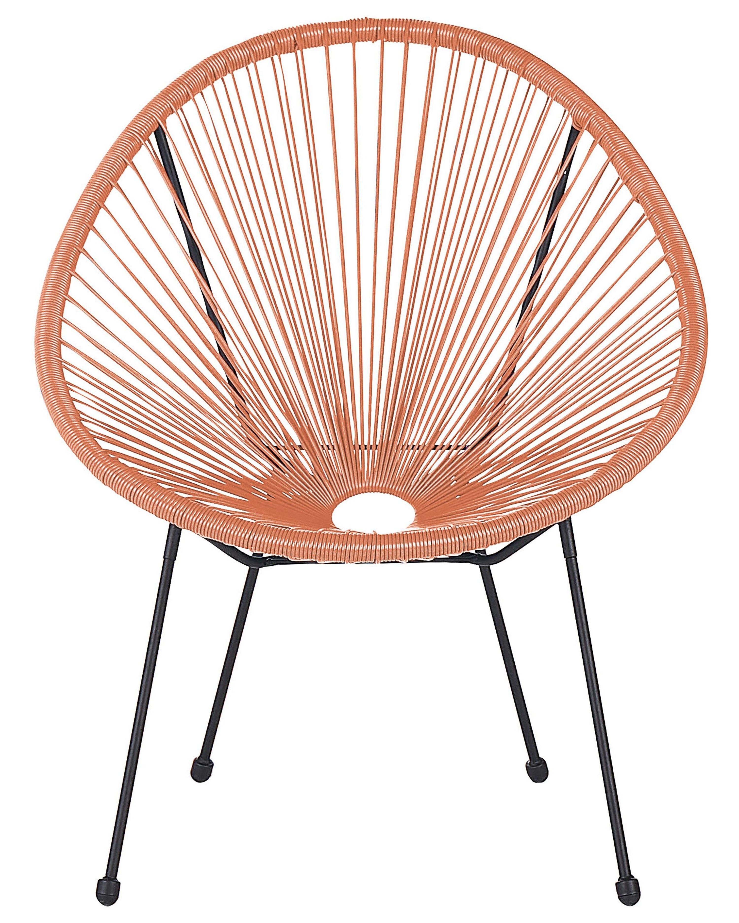 Gartenstuhl 2er Set ACAPULCO II Polyrattan Orange | Beliani.at