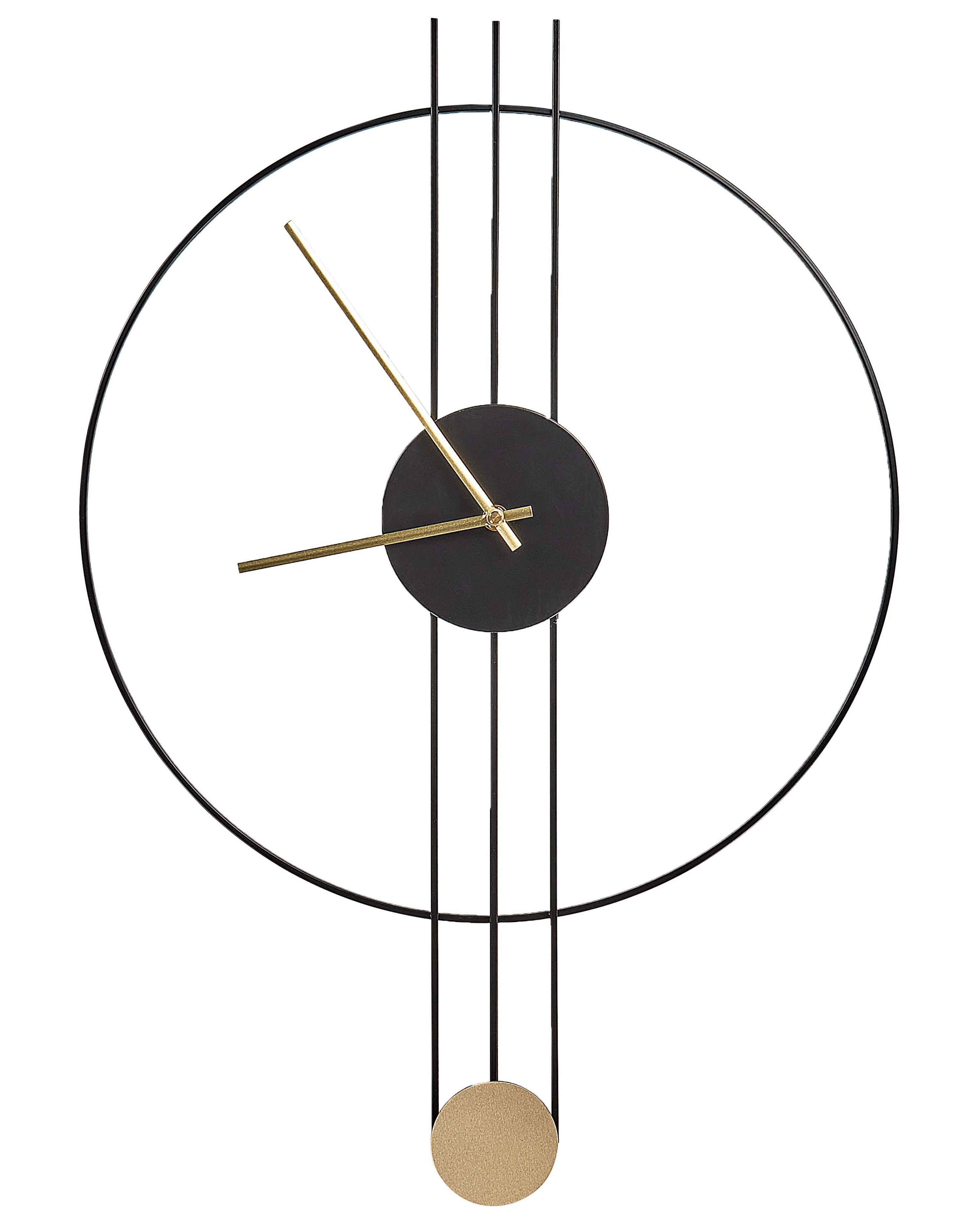 Wall Clock ANNIVIERS 44 cm Metal Black | Beliani.co.uk