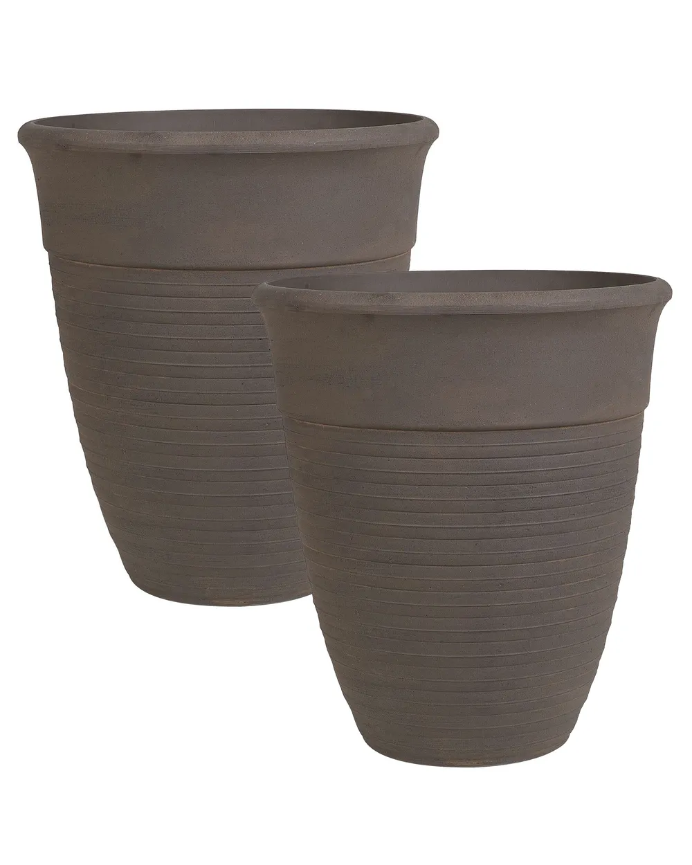Lot de 2 pots de fleurs TESALIA 44 cm Marron | Beliani.fr